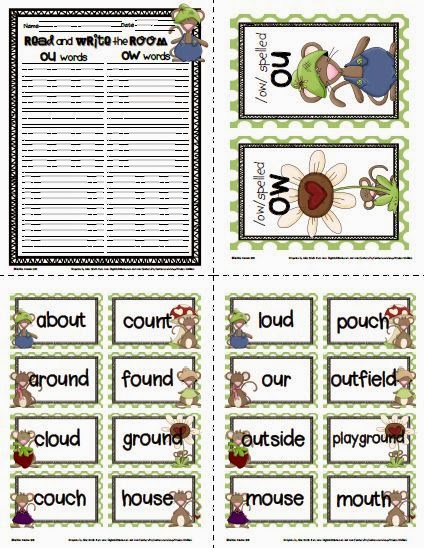 Sailing Through 1st Grade: OU and OW Word Work