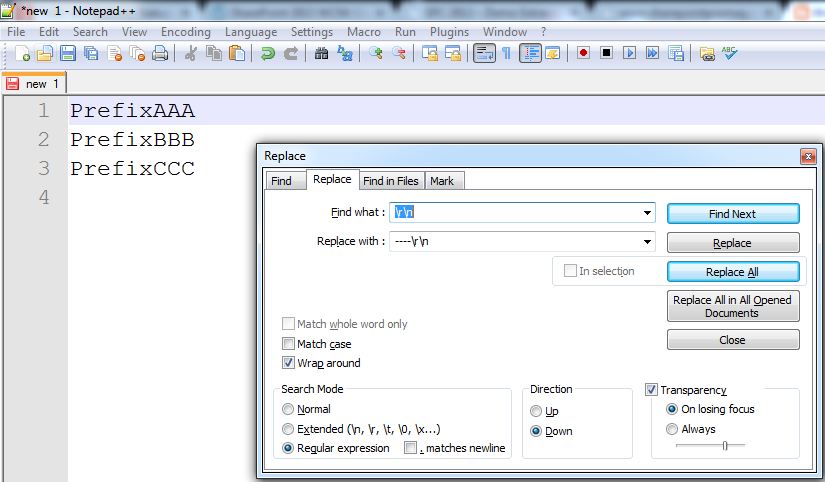 Bharath Tech Update: Notepad++ Editor - (Regular Expressions tips)