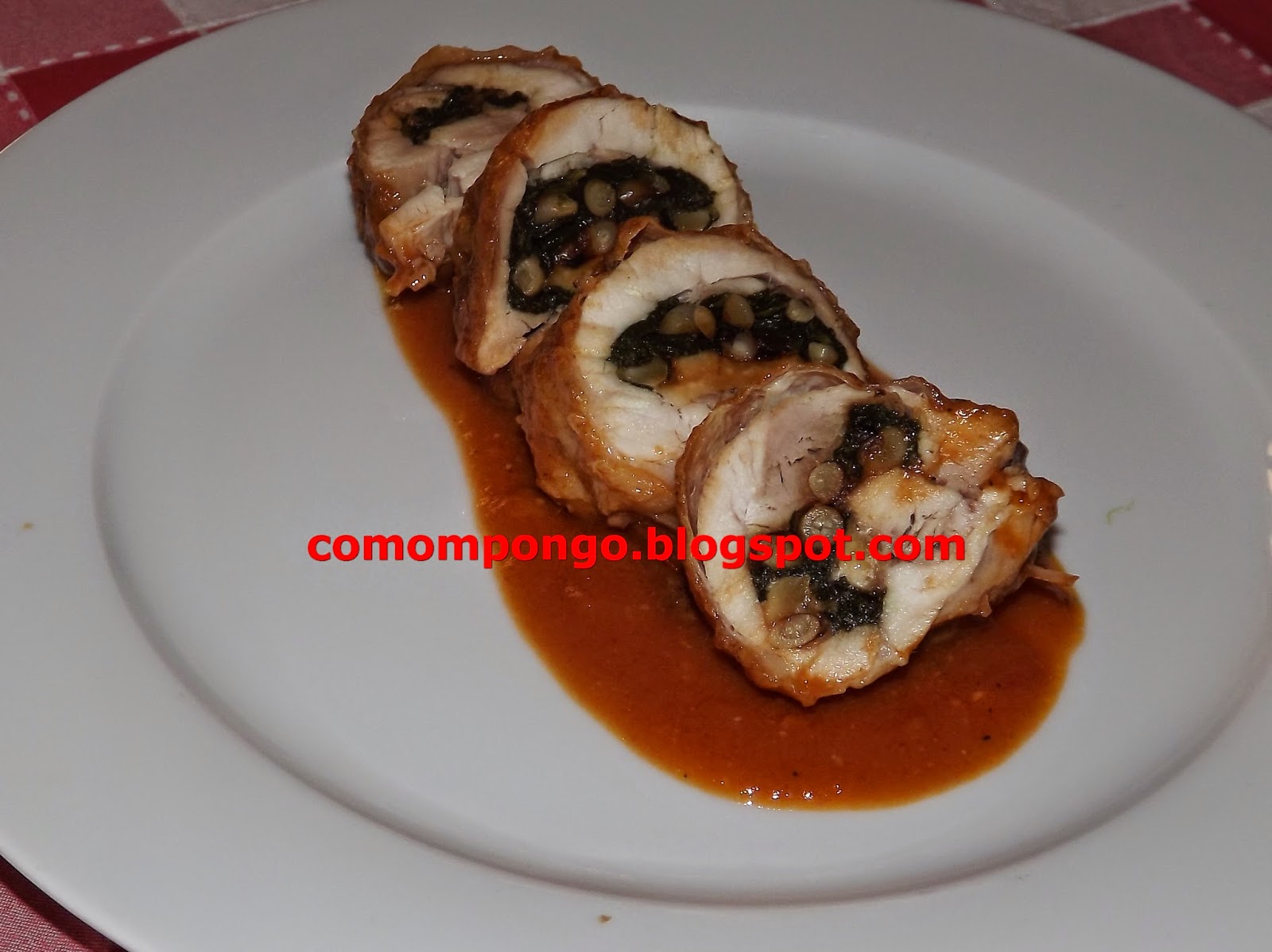 COMO ME PONGO: Pollo relleno de espinacas y piñones