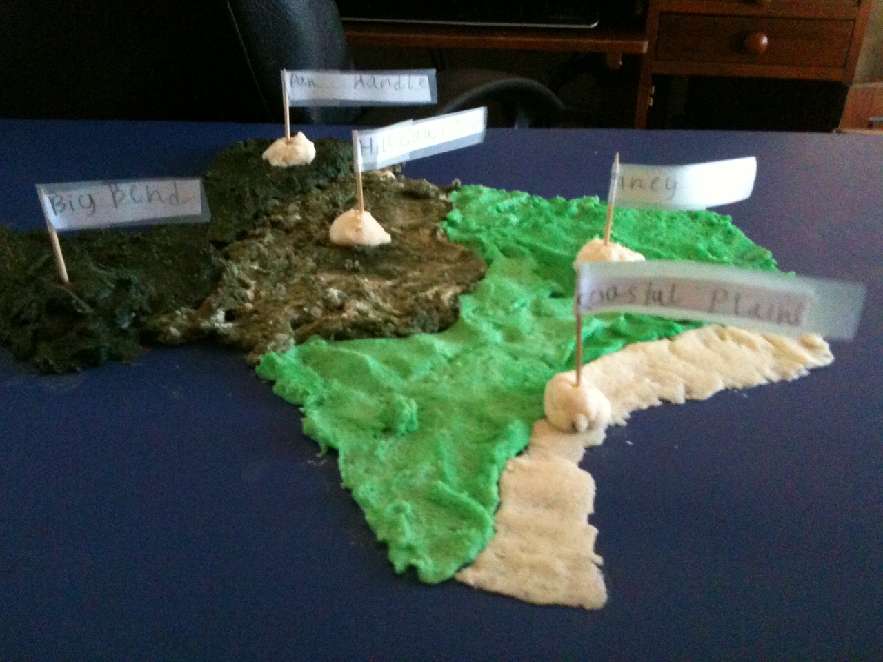 CRIM: j.man's salt dough map of the great state of texas