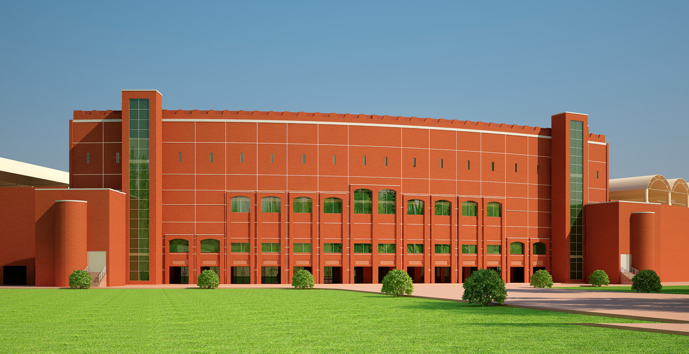 Company Offices Commercial Factory 3D Front Elevation Design ...