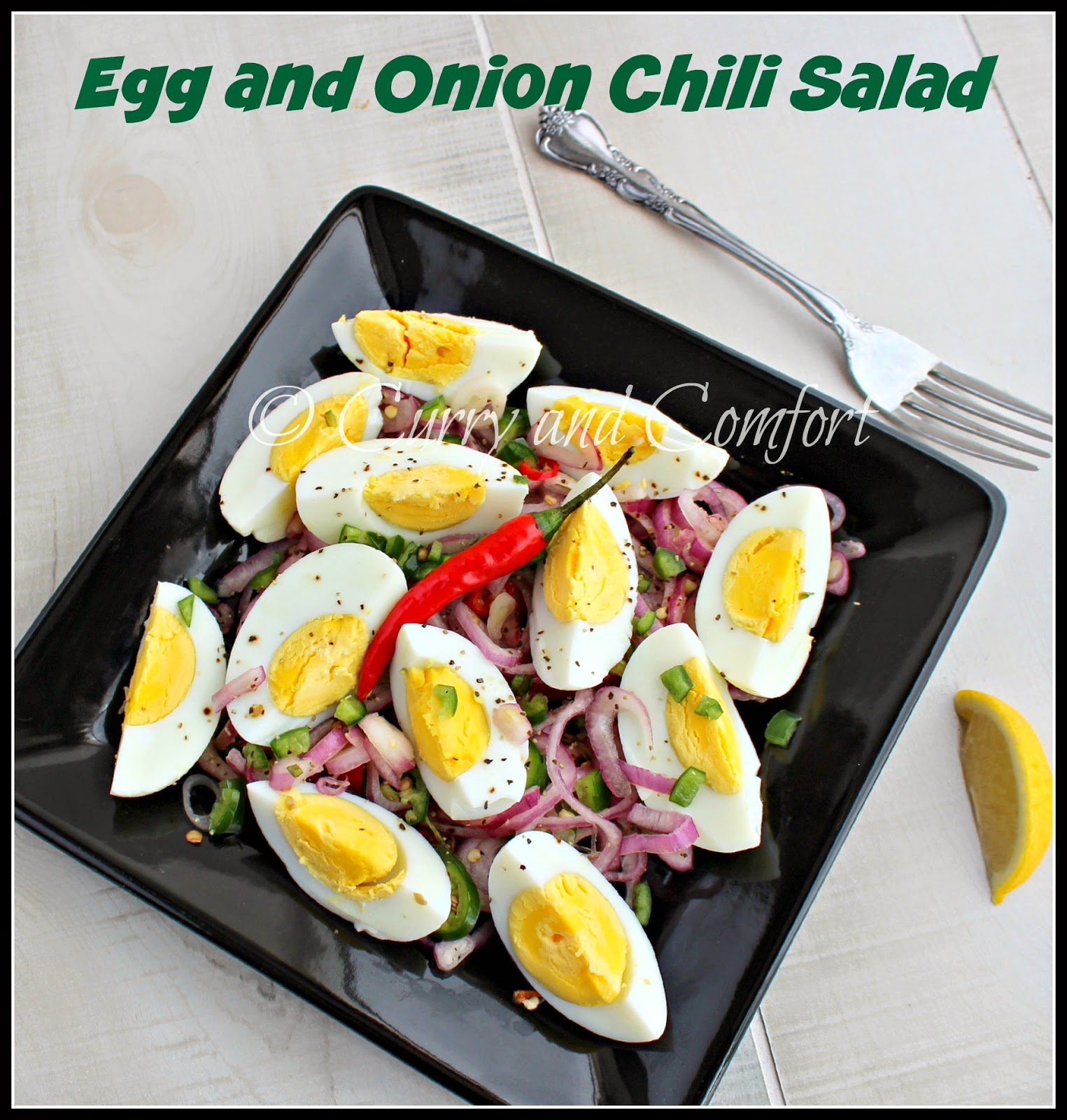 Kitchen Simmer: Onion and Chili Salad with Egg Wedges