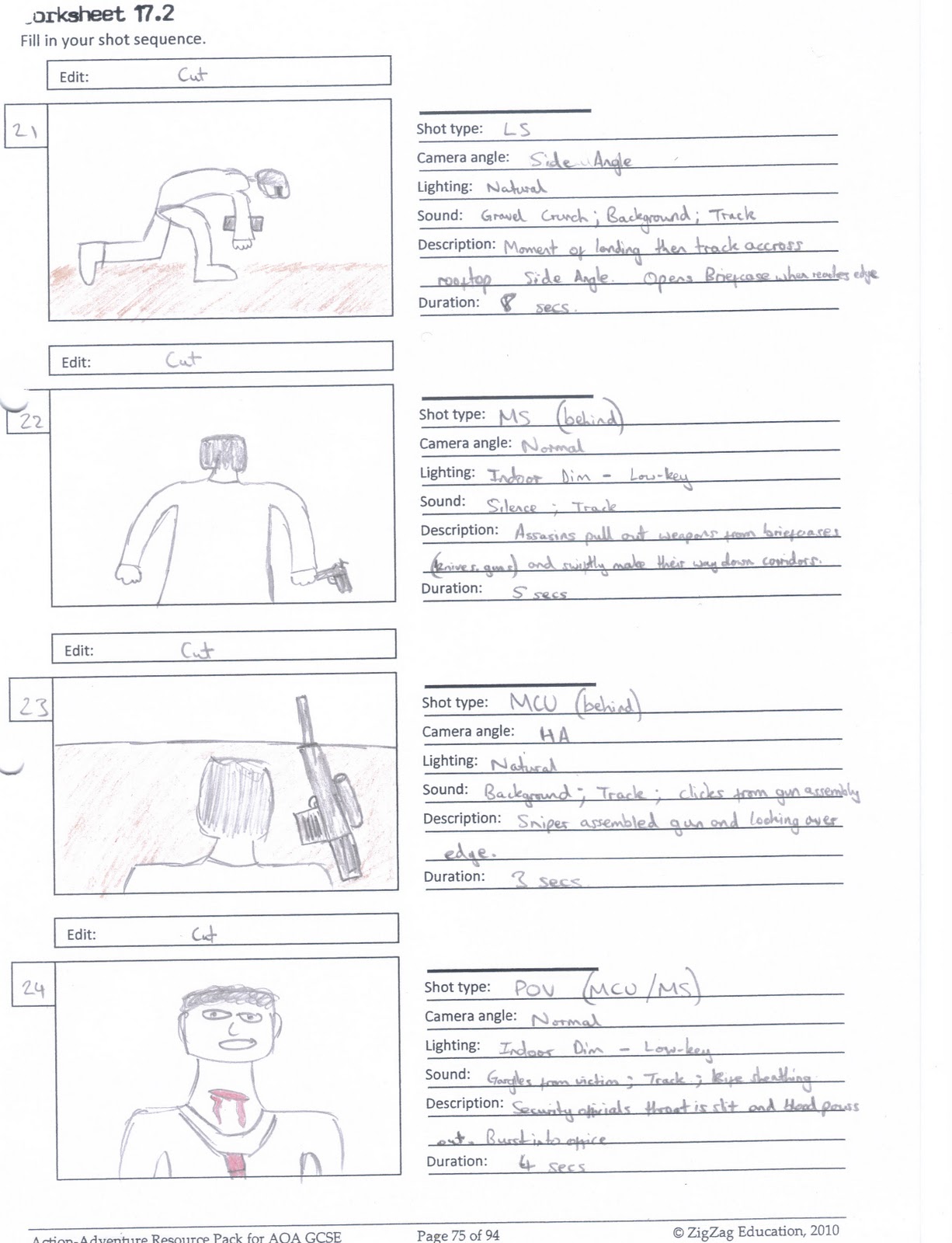 Rijul's Action Adventure Blog: Storyboard for my Film's Opening Sequence