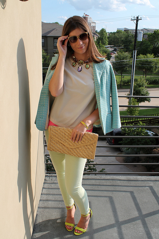 Pennies & Recreation: Blazer and Neon Pants Recreation