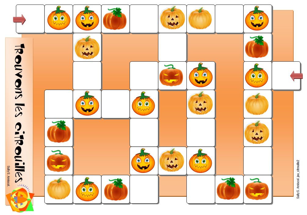 Amiscol: Jeu " Trouvons les citrouilles