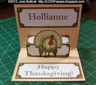 EZ3D Pop Ups: Thanksgiving Turkey Pop Up Place Card