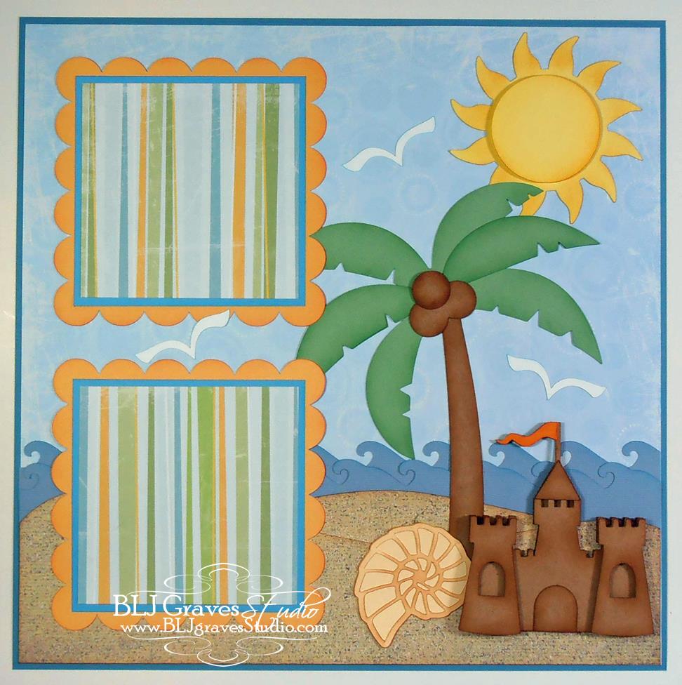 BLJ Graves Studio: Beach Bound Vacation Summer Scrapbook Page