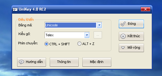 Unikey 4.0 RC2 Mod giao diện tuyệt đẹp | Trung blog