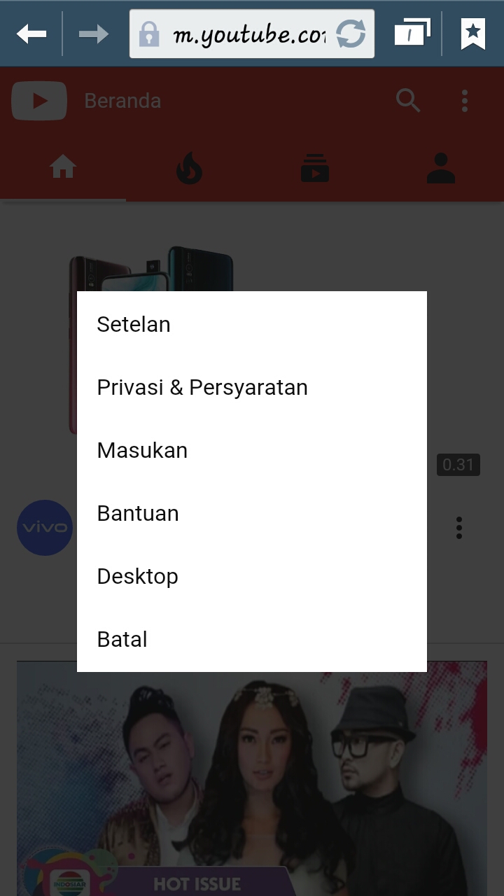 asni : CARA MENGUBAH TAMPILAN YOUTUBE HP KETAMPILAN LAPTOP