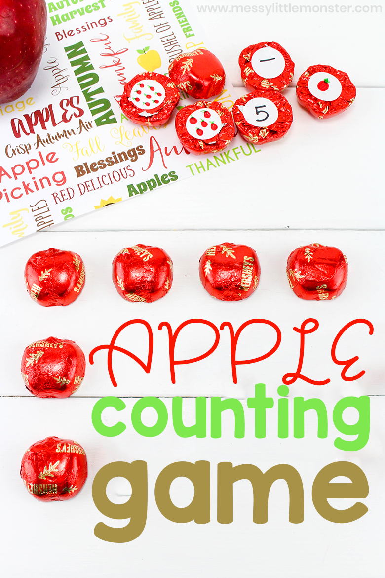 Apple Theme Counting Game - Math Activities for Preschoolers - Messy ...