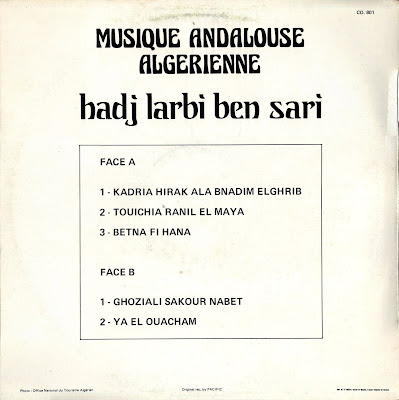 Oriental Traditional Music from LPs & Cassettes: Hadj Larbi Ben Sari ...