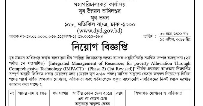 Online Circulars: Jubo Unnoyon Odhidoptor Upazilla Credit and Marketing ...