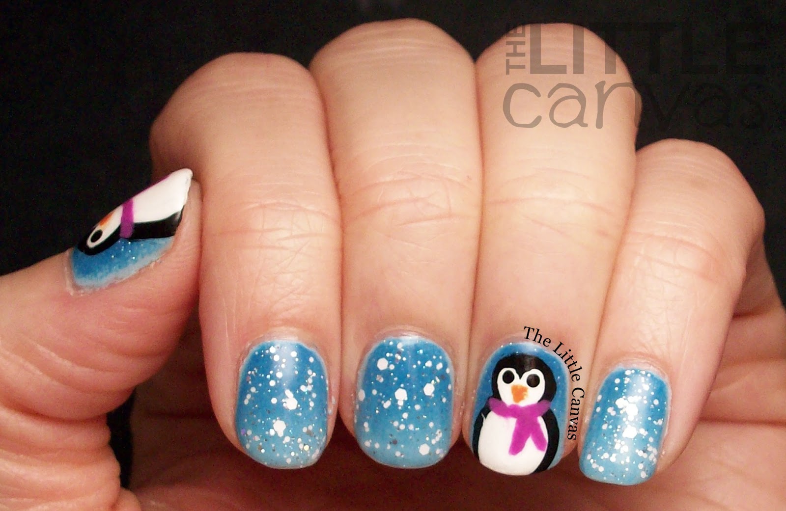 The First Snowy Manicure of the Season - Penguin Nails! - The Little Canvas