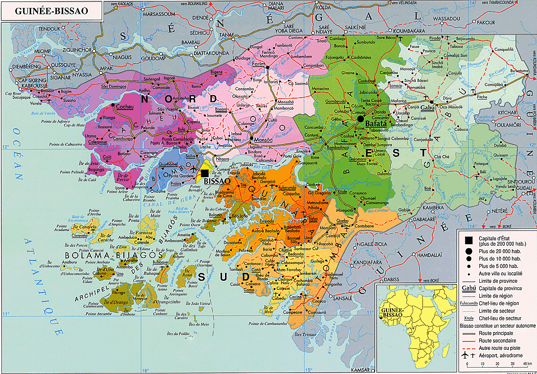 Guiné-Bissau | Mapas Geográficos de Guiné-Bissau