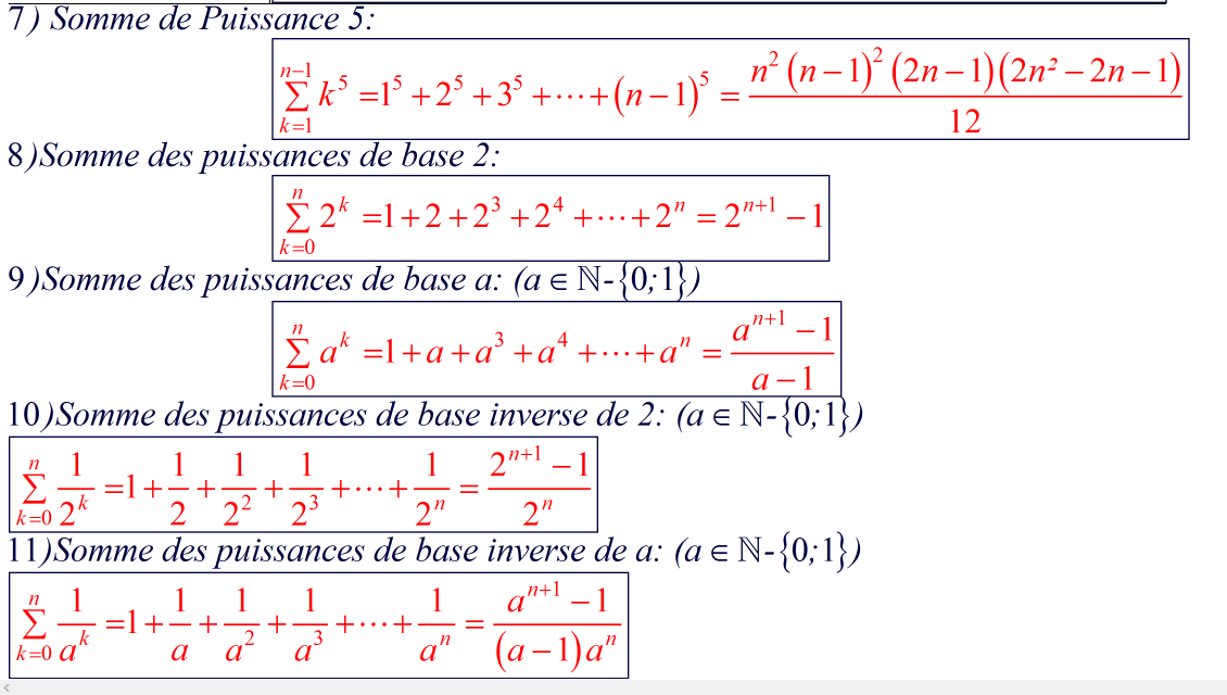 Sommes et puissances