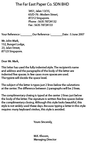 Styles Of Business Letter | Blog Miftah