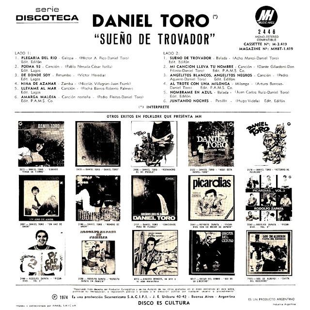 Folklore del NOA: DANIEL TORO - SUEÑO DE TROVADOR - LD MUSIC HALL Serie ...