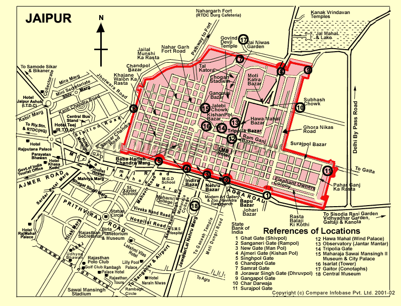 Jaipur Tourist Attractions Map - Tourist Destination in the world