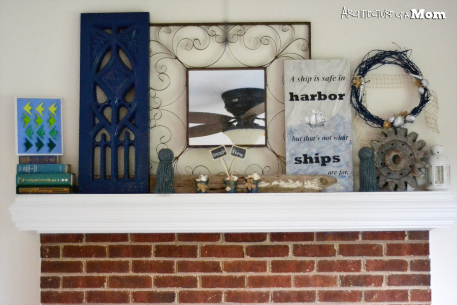 Architecture of a Mom: Nautical Summer Mantel and a Window Frame Redo