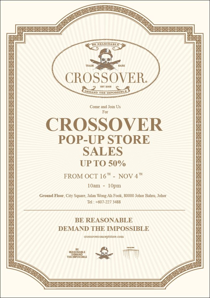 CROSSOVER: CROSSOVER POP-UP STORE SALES