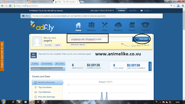 Cara Memberi blog pop Ads/Iklan Adfly Agar Mendapatkan Uang (Terbaru ...