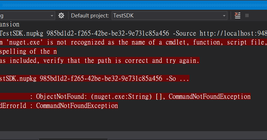 [Nuget] The term 'nuget.exe' is not recognized as the name of a cmdlet, function, script file ...