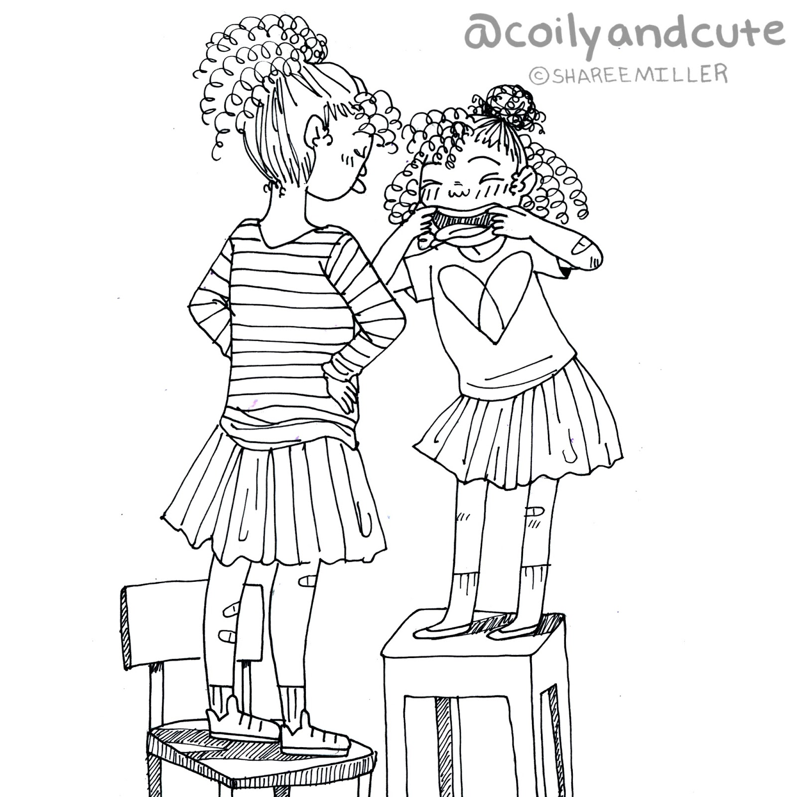 Coily and Cute: Sisters