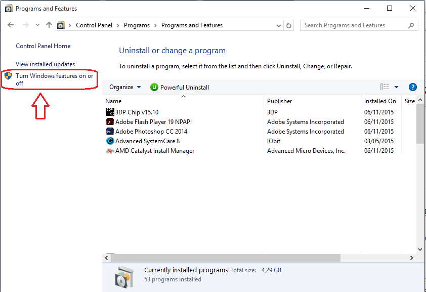 Cara mengaktifkan dan mematikan fitur di windows 10 | KumpulTech ...