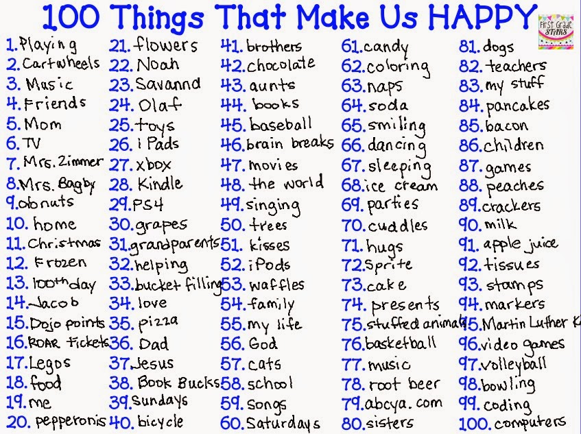 First Grade STARS: 100 Days of Happiness!