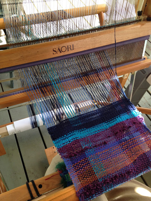 CENTERING WITH FIBER: Saori weaving student for a 3 day workshop