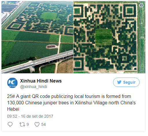 CHINA INAUGURA O MAIOR CÓDIGO QR DO MUNDO. - CNI