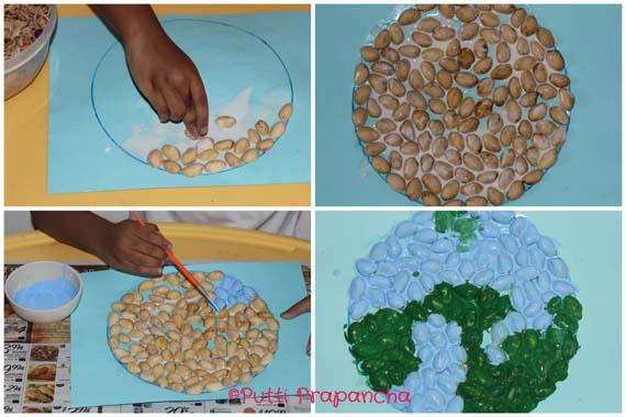 Pista Shells Mosaic Earth ~ Putti's World -kids-activities