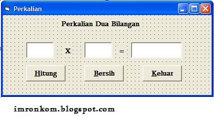 Contoh Program Sederhana Visual Basic 6.0 | Imron