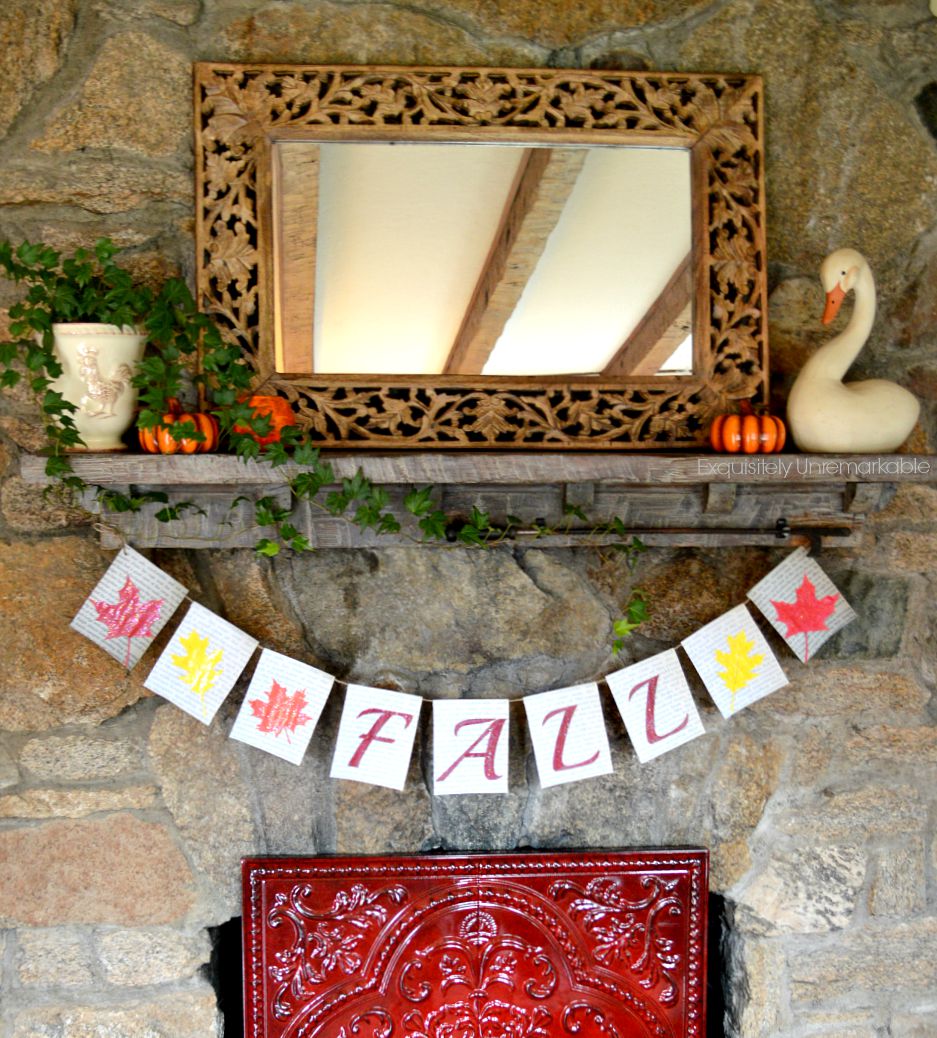 Fall Book Page Leaf Banner - Exquisitely Unremarkable