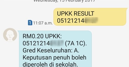 MY ALL: result UPKK abang