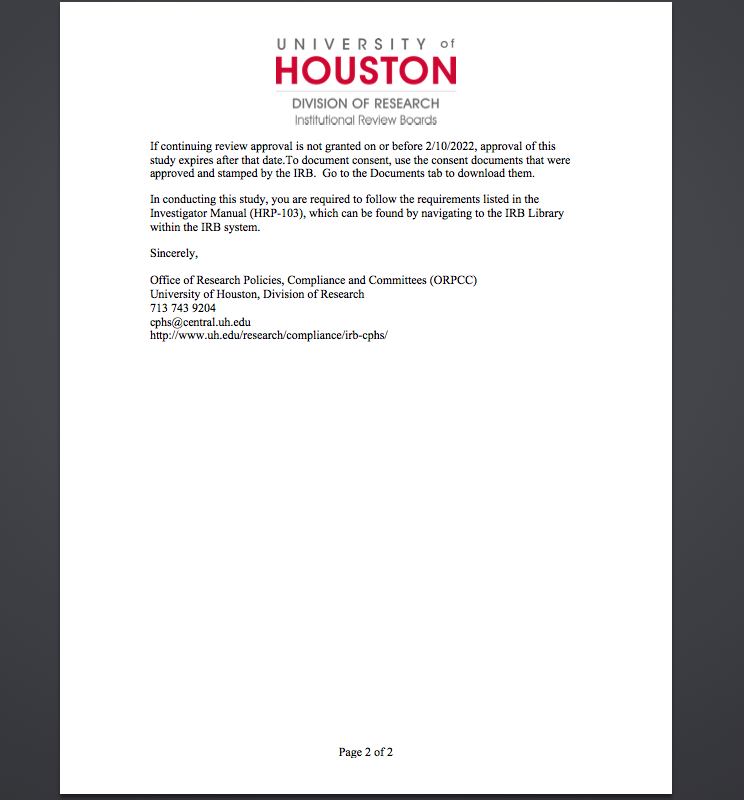 Study 00000153: IRB Approval Letter