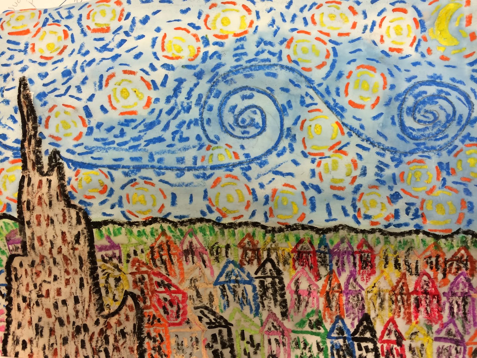 The Art Studio at Cooper Dual Language Academy: Van Gogh's "Starry Night"
