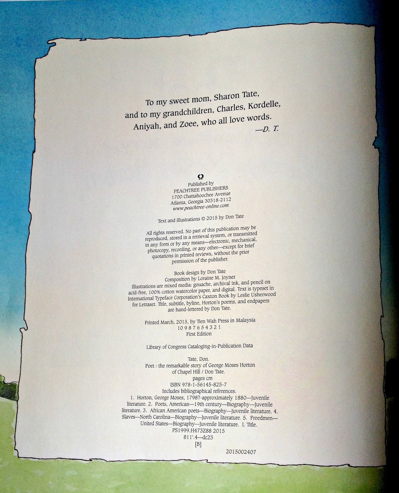 Copyright page of Poet