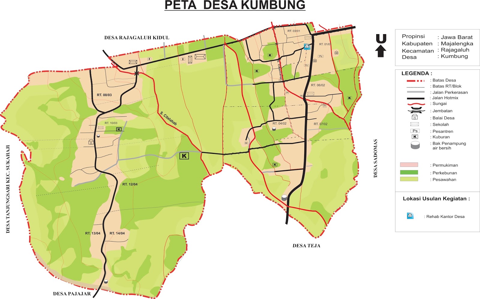 Peta Desa Kumbung Kecamatan Rajagaluh Kabupaten Majalengka | Pemerintah ...