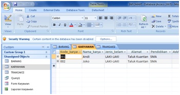 Tutorial membuat form dan laporan pada MS. ACCESS 2007 - nofwan