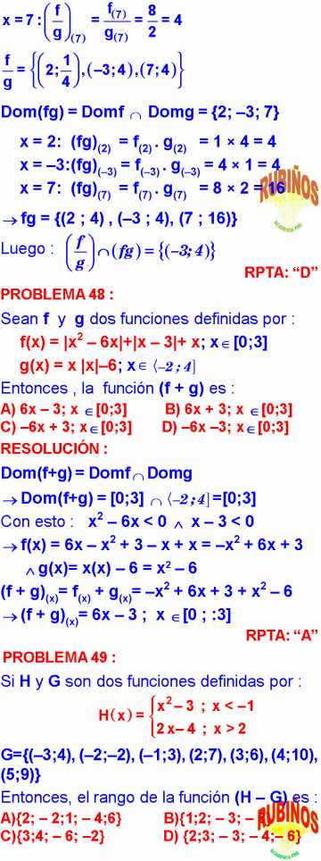 ALGEBRA DE FUNCIONES EJERCICIOS RESUELTOS PDF