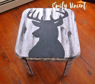 Sweetly Scrapped Home: Rustic Birch and Deer Side Table