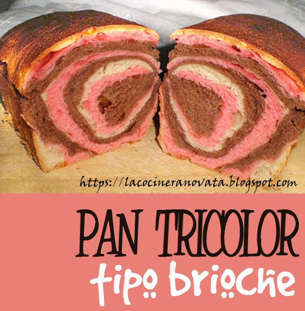 LA COCINERA NOVATA: PAN DE MOLDE TRICOLOR TIPO BRIOCHE