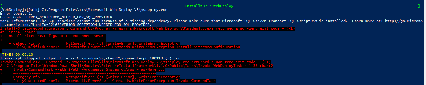 Sitecore 9 Installation Error Error Scriptdom Needed For Sql The Sql