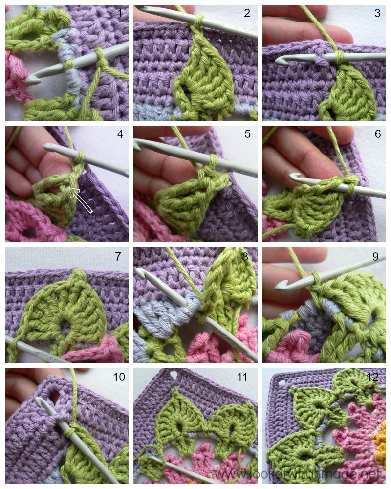 Tina's handicraft : Crocodile Flower Crochet Square Pattern