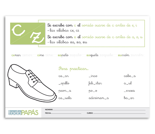 Educándonos en familia: Aprender a escribir letras C y Z