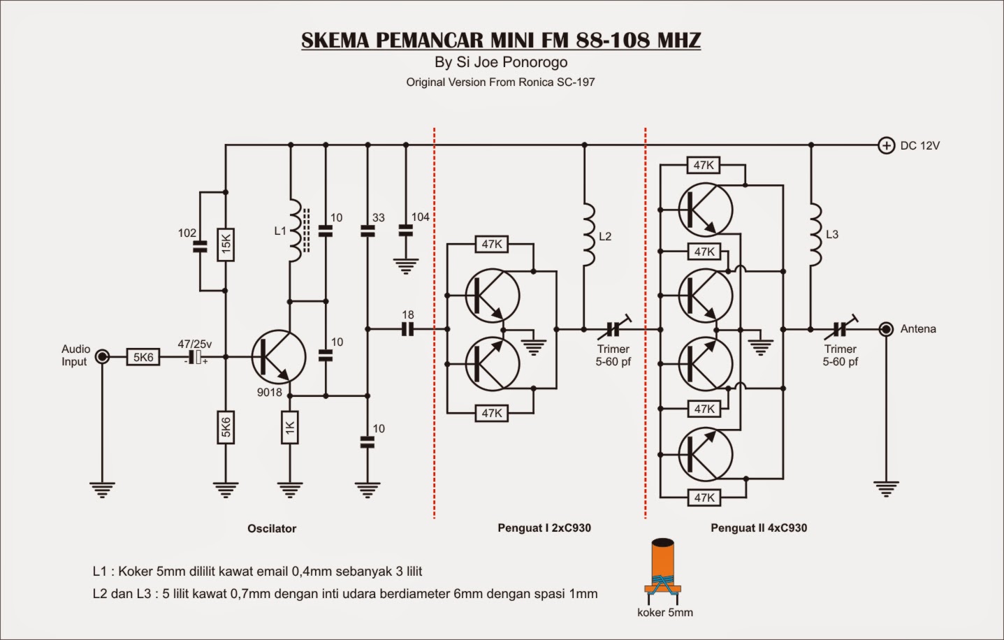 Belajar Elektronika dan Pemancar FM Sederhana: Pemancar Mini FM 88-108 MHz