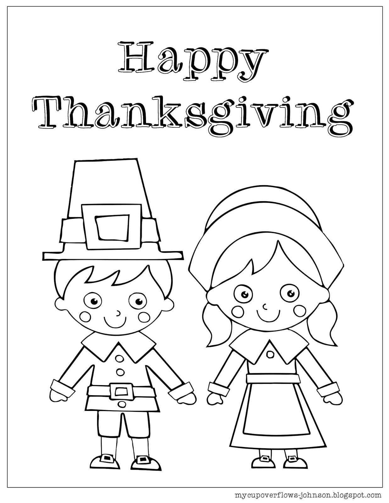 Thanksgiving Pilgrims Coloring Pages