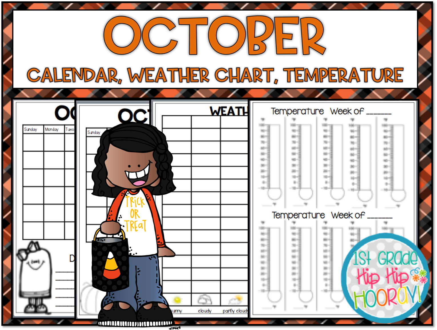 1st Grade Hip Hip Hooray!: October Calendar