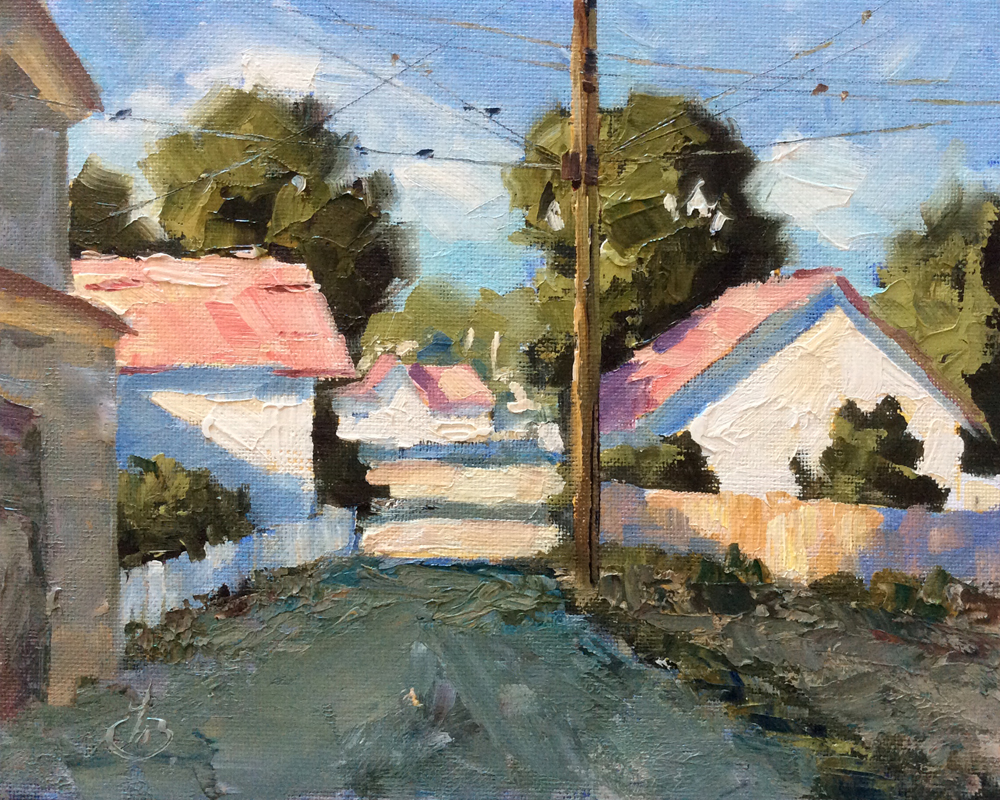 TOM BROWN FINE ART: CALIFORNIA IMPRESSIONIST SUBURBAN LANDSCAPE by TOM ...